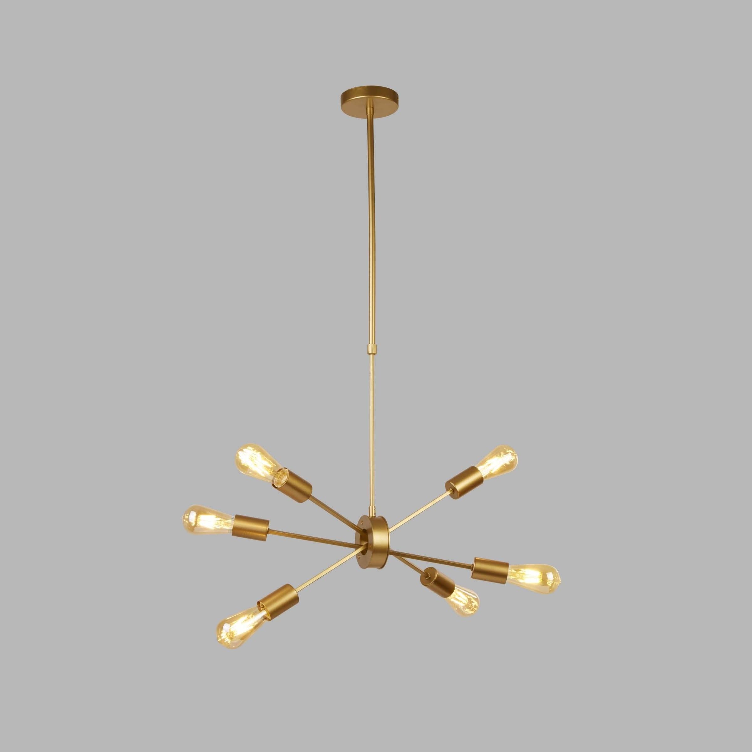 Searchlight Alpha - hanglamp - Ø 25 x 16 cm - mat goud | Lichtkoning