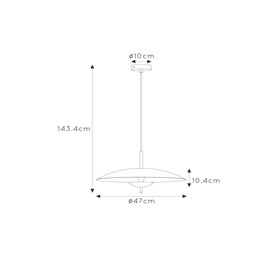 Lucide Vulcan - hanglamp - Ø 47 x 143,4 cm - 9W dimbare LED incl ...