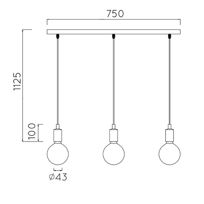 Lucide Fix 3 - hanglamp - 75 x 8 x 112,5 cm - zwart | Lichtkoning