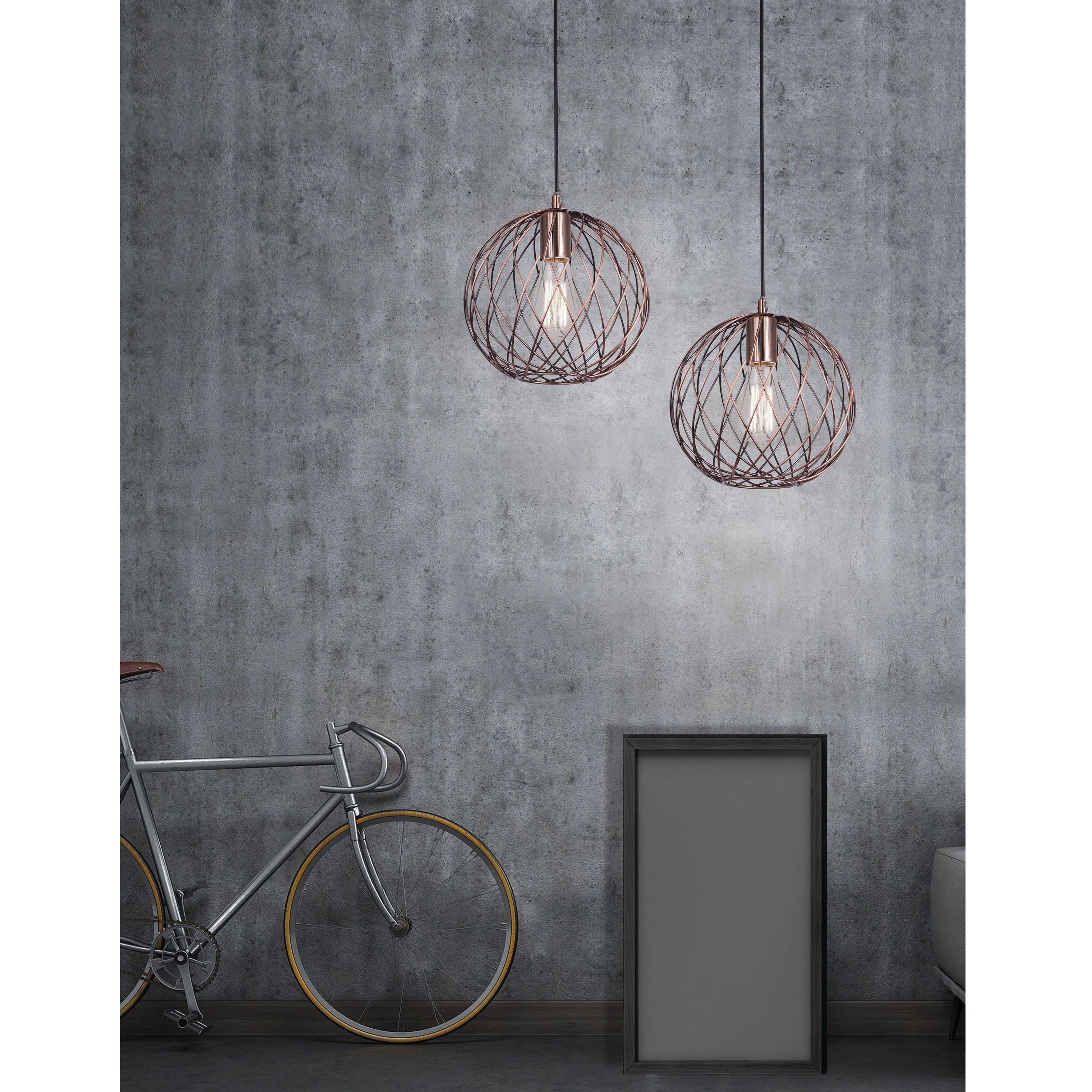 Nova Luce Eriberto - hanglamp - Ø 25 x 150 cm - roest koper | Lichtkoning