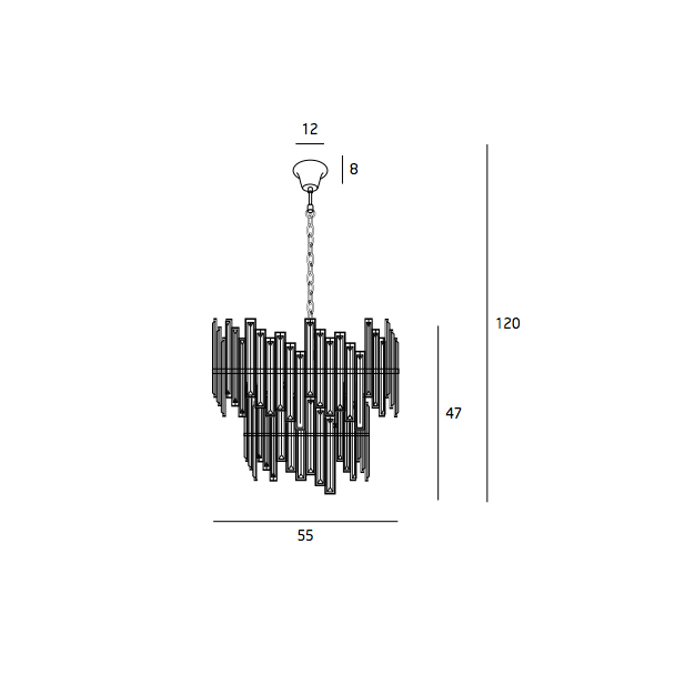 Maxlight Nemo - luster - Ø 55 x 120 cm - chroom | Lichtkoning
