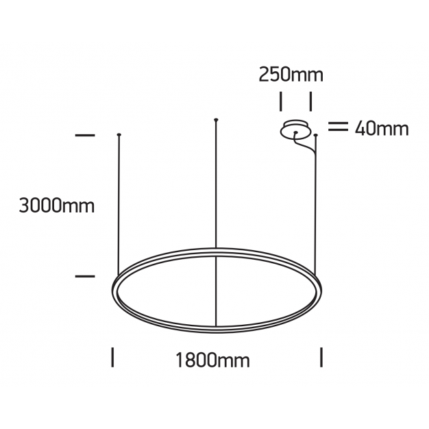 ONE Light LED Circle Rings - hanglamp - Ø 180 x 300 cm - 100W LED incl ...