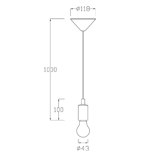 Lucide Fix - hanglamp - Ø 10 x 110 cm - zwart | Lichtkoning