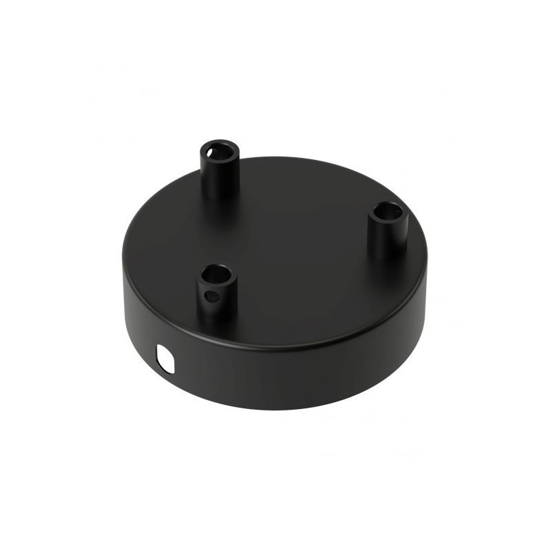 Calex - ronde plafondplaat voor 3 lichtpunten - Ø 10 cm - zwart ...